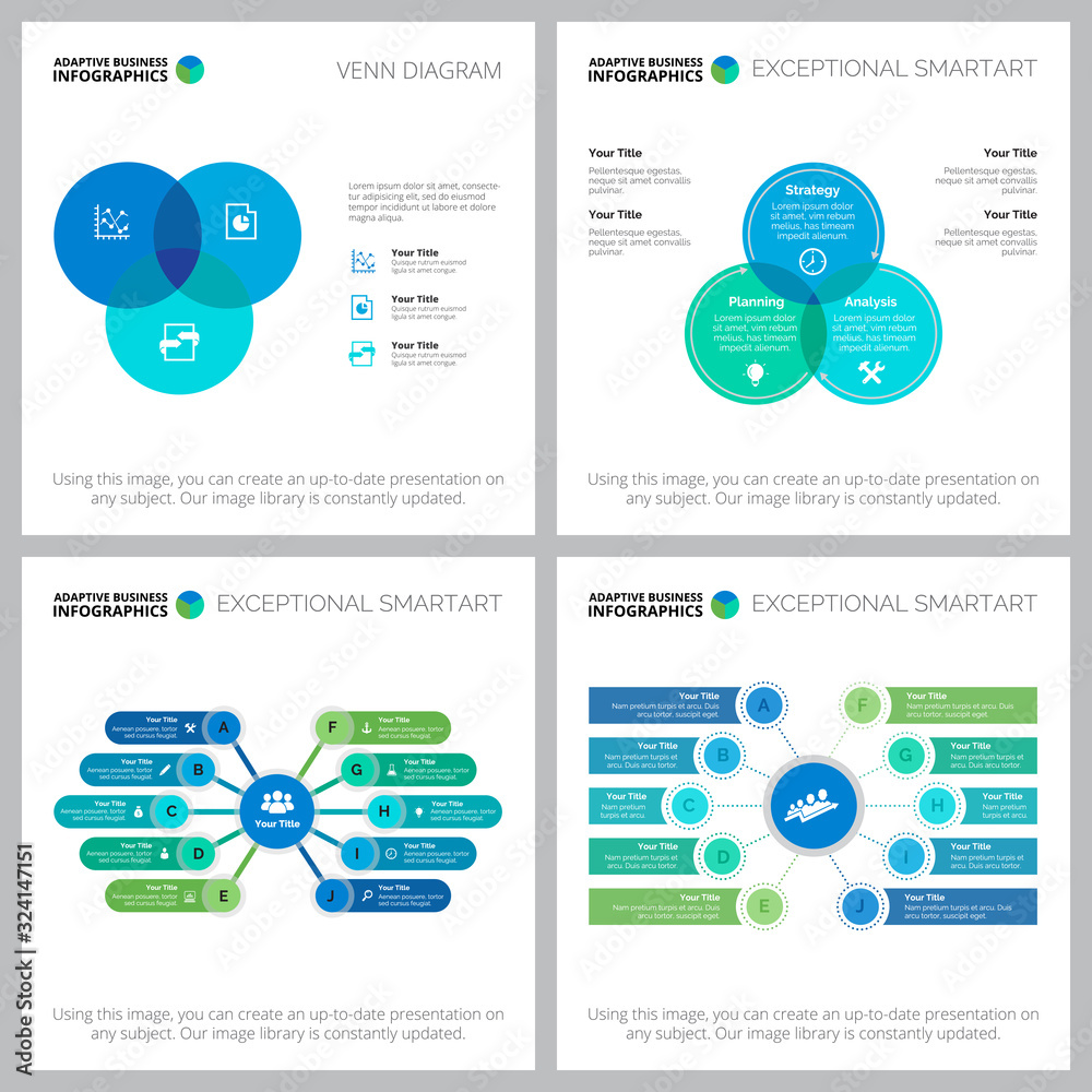 Set of business infographic slide design. Can be used for workflow ...