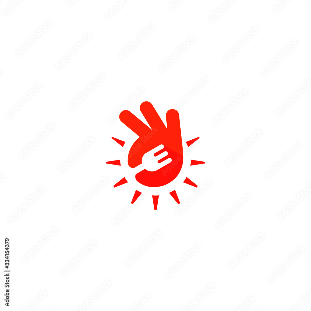 ok finger good food logo Stock Vector | Adobe Stock