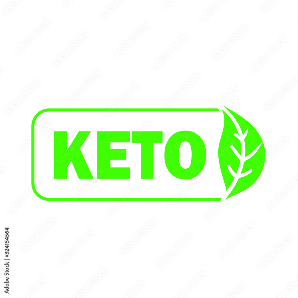 Keto diet label green check mark stamp. Ketogenic vector on white ...