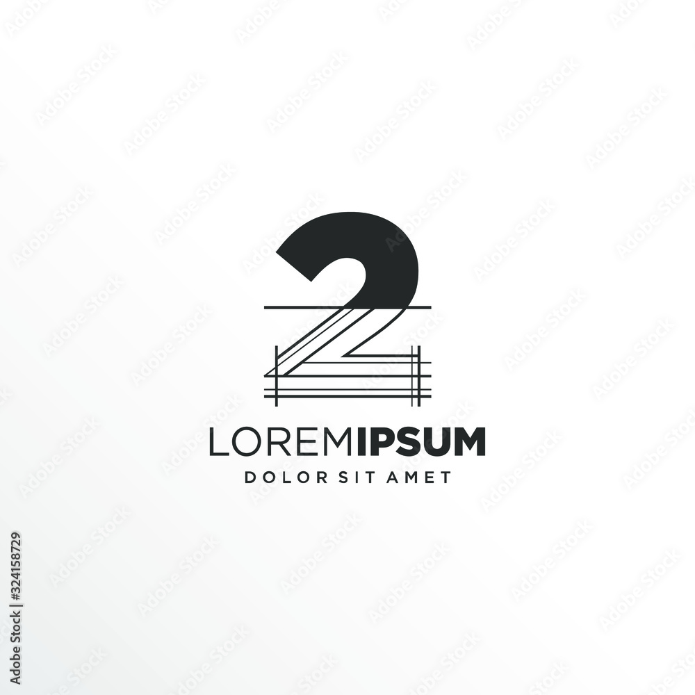 Vetor de Number 2 Logo Design with Architecture Element do Stock ...