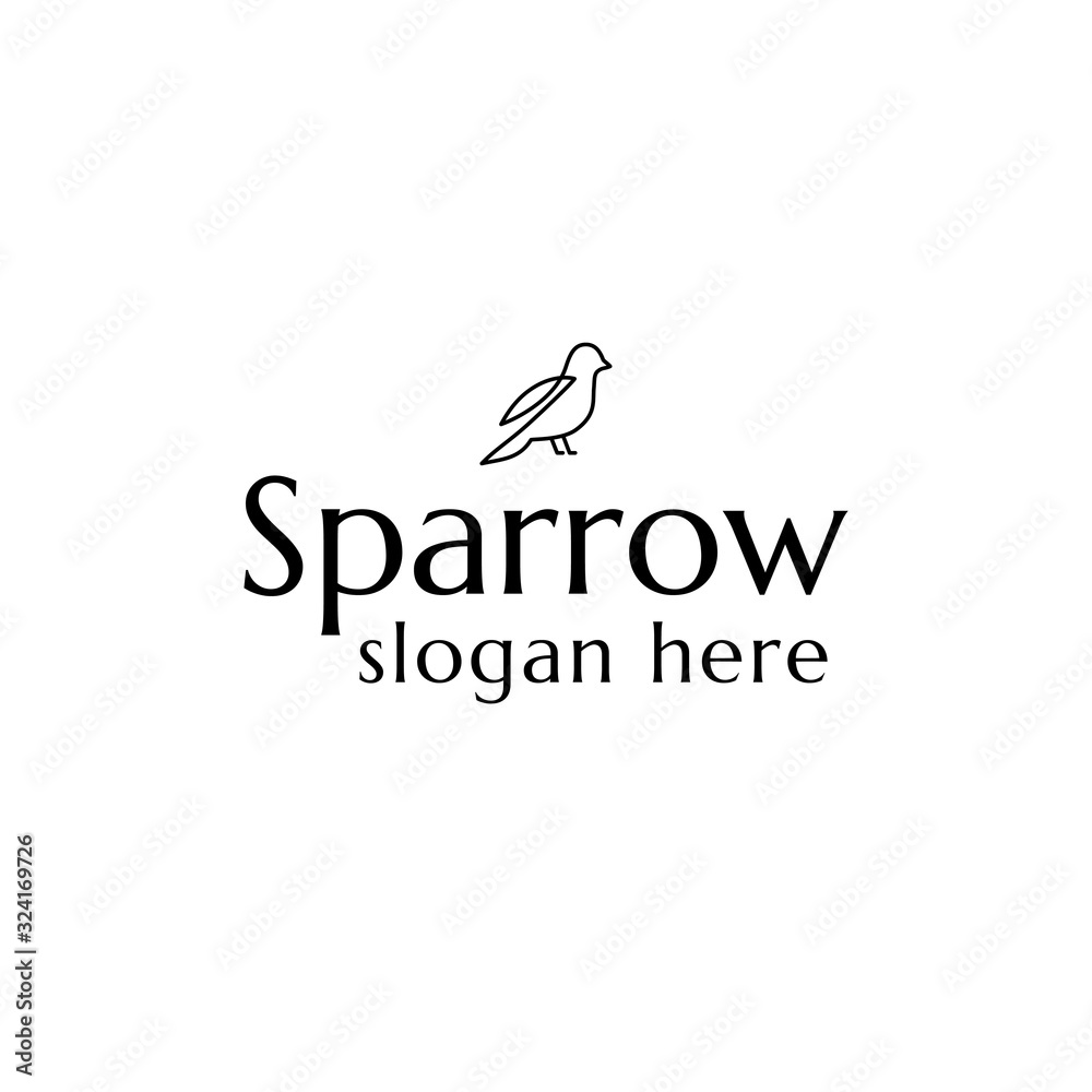 The logo of the sparrow. The emblem of a bird. Vector illustration ...