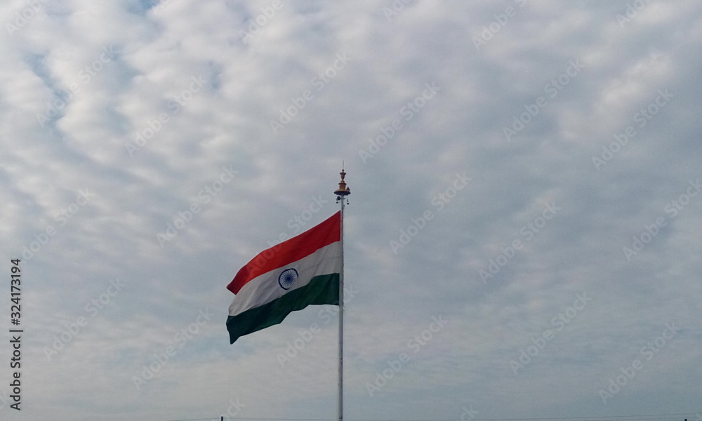 Picture of India country flag in a flagpole in front of chennai ...