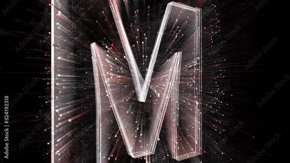 4k M letter alphabet word tag cloud-computer code particle.The Matrix binary text design ...