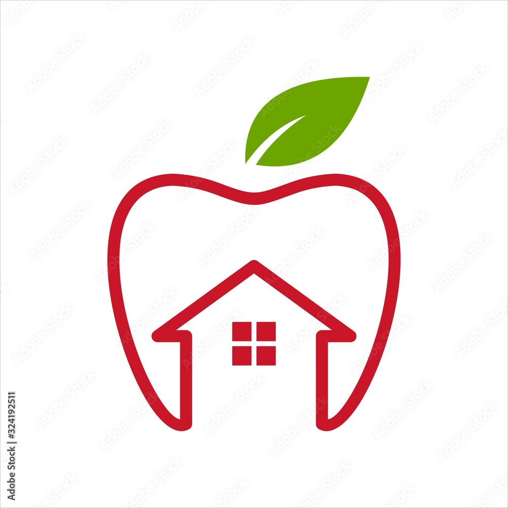 Apple and modern home vector logo graphics Stock Vector | Adobe Stock