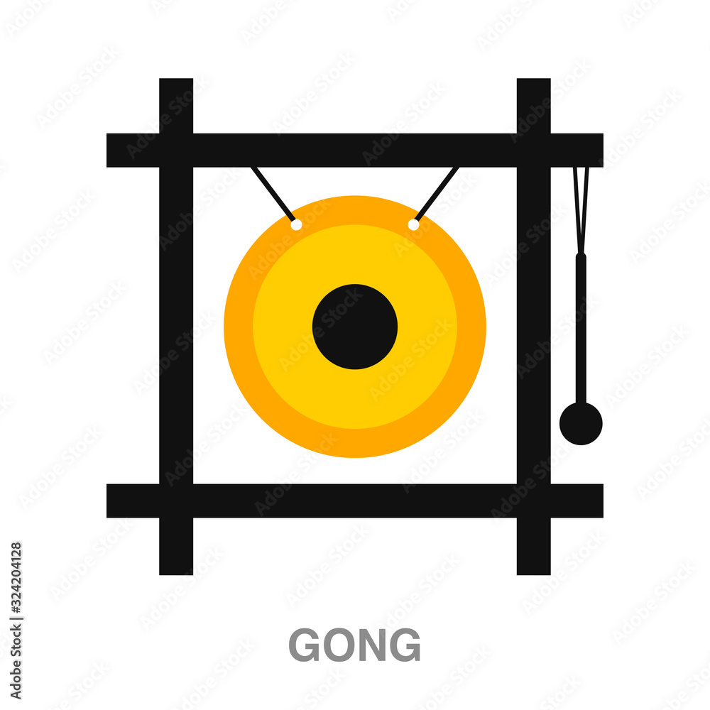 Vecteur Stock gong flat icon on white transparent background. You can ...