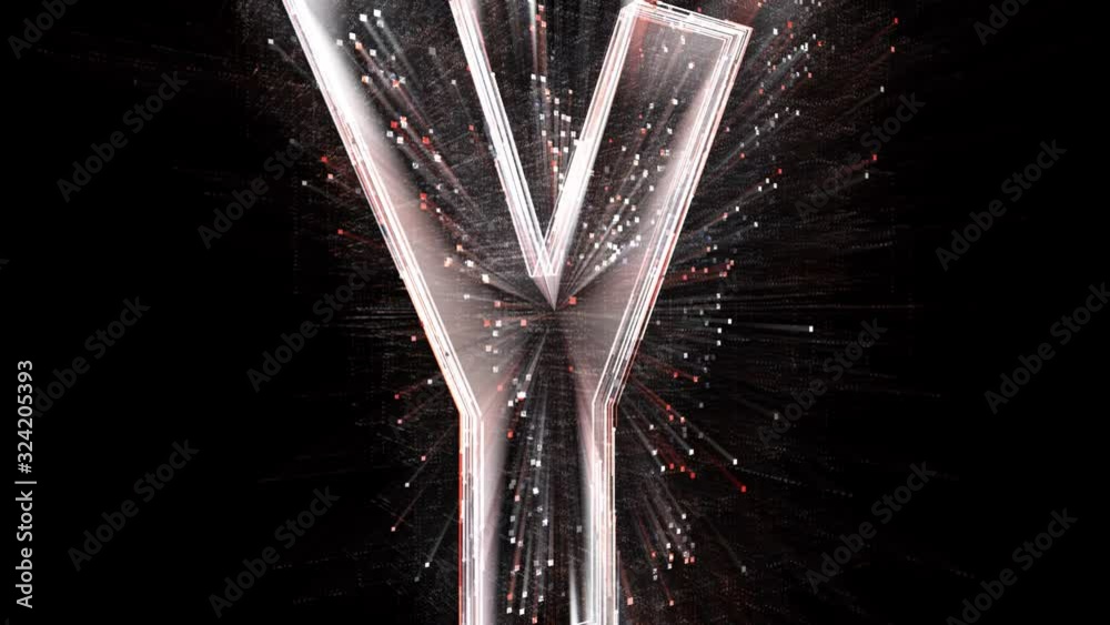 4k Y letter alphabet word tag cloud-computer code particle.The Matrix binary text design ...