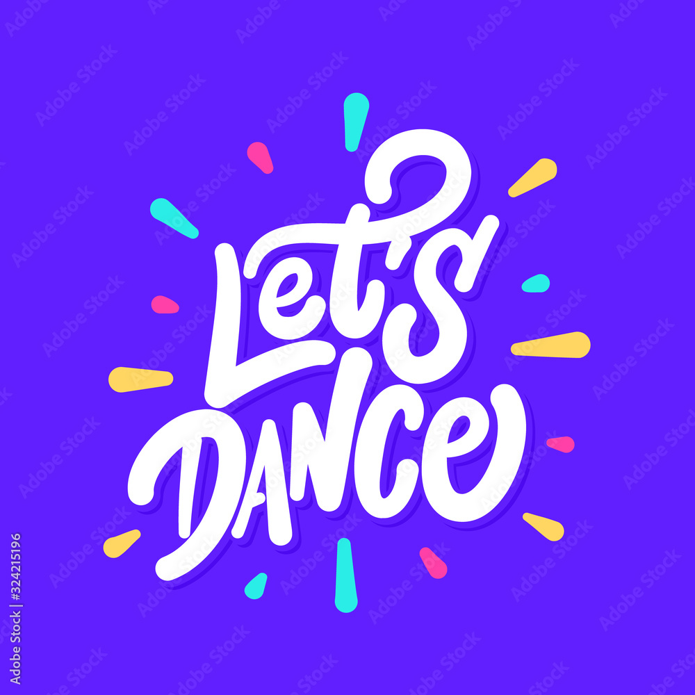 Let's Dance. Vector lettering banner. Stock Vector | Adobe Stock