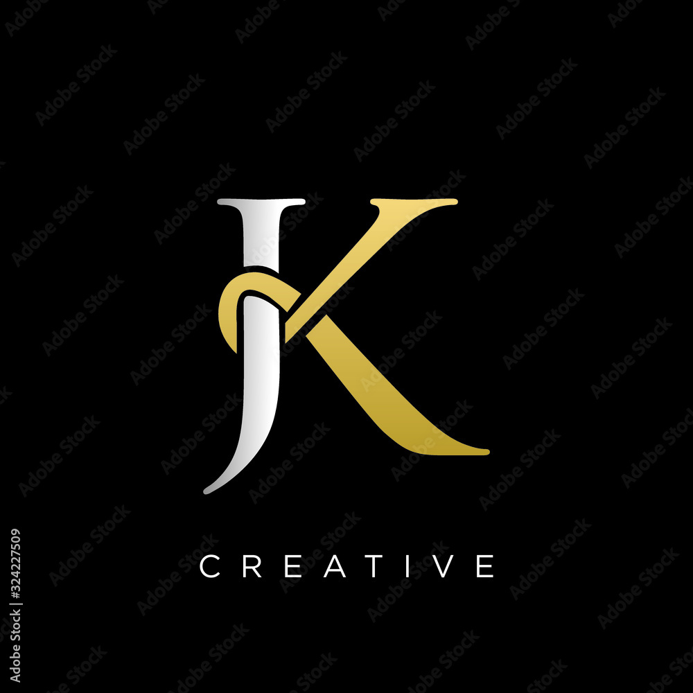 jk logo design vector icon Stock Vector | Adobe Stock