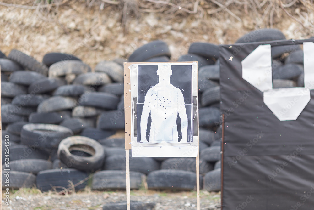 police, army and border police gun training. firing weapons and pistols ...
