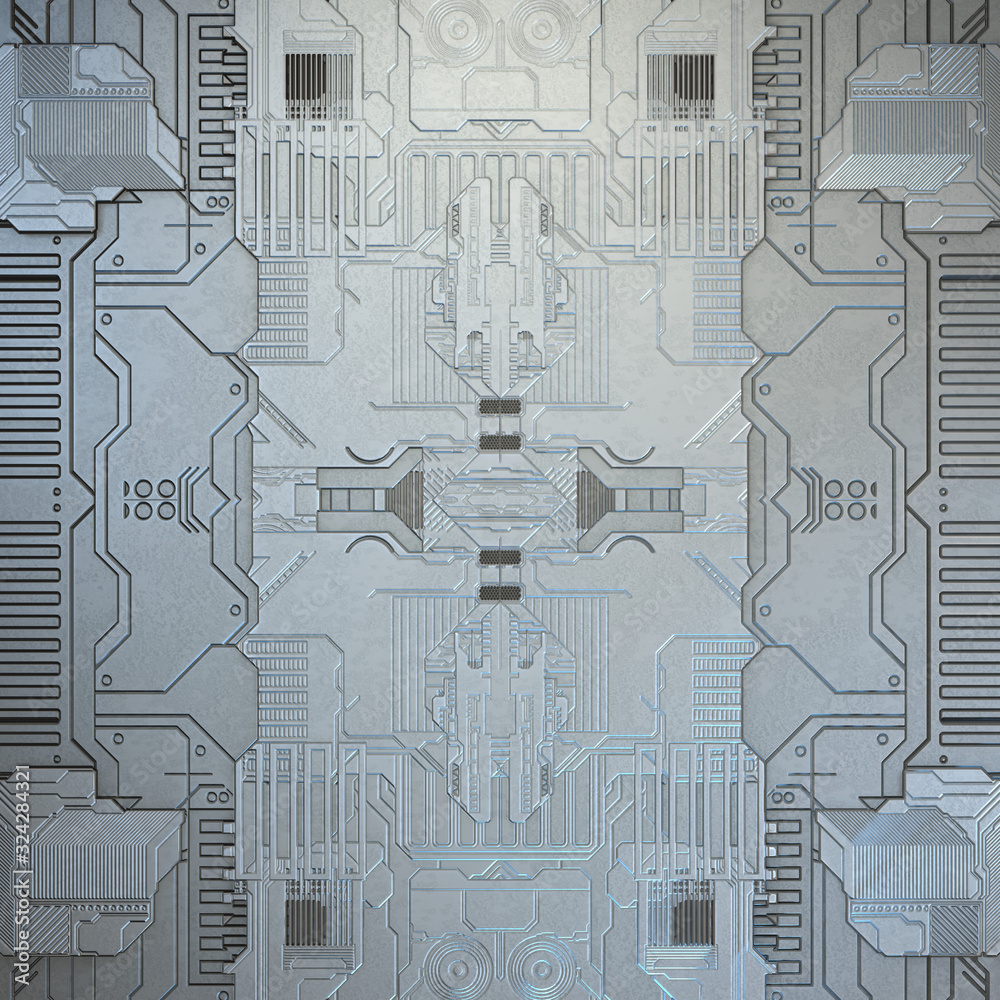 SciFi Panels. Futuristic texture. Spaceship hull geometric pattern. 3d ...