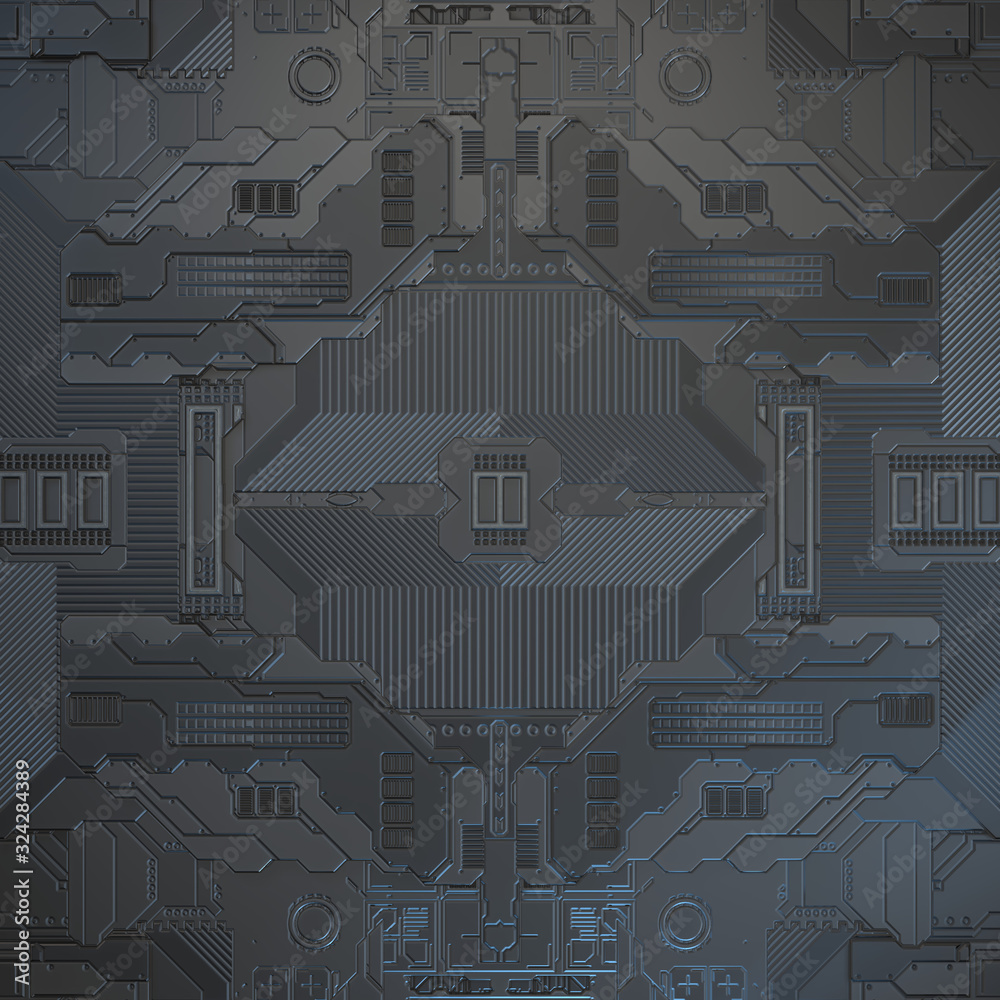 SciFi Panels. Futuristic texture. Spaceship hull geometric pattern. 3d ...