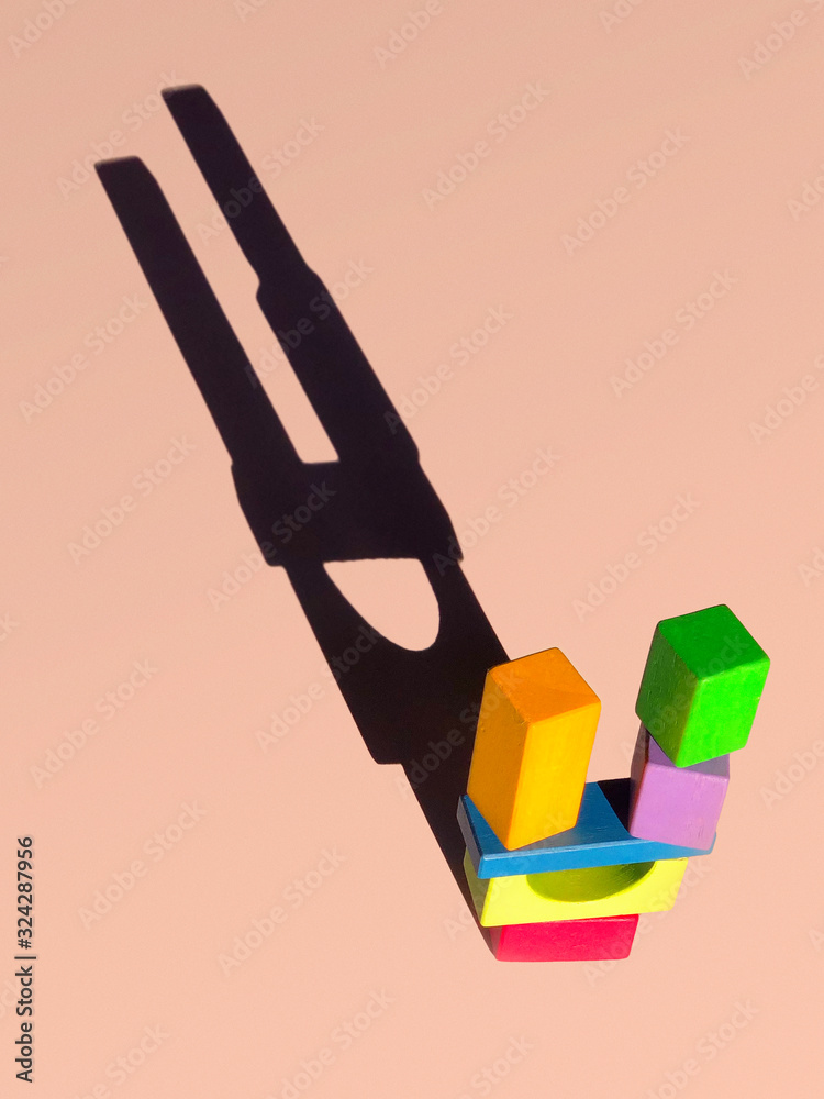 Colorful Blocks and Shadow Stock Photo | Adobe Stock