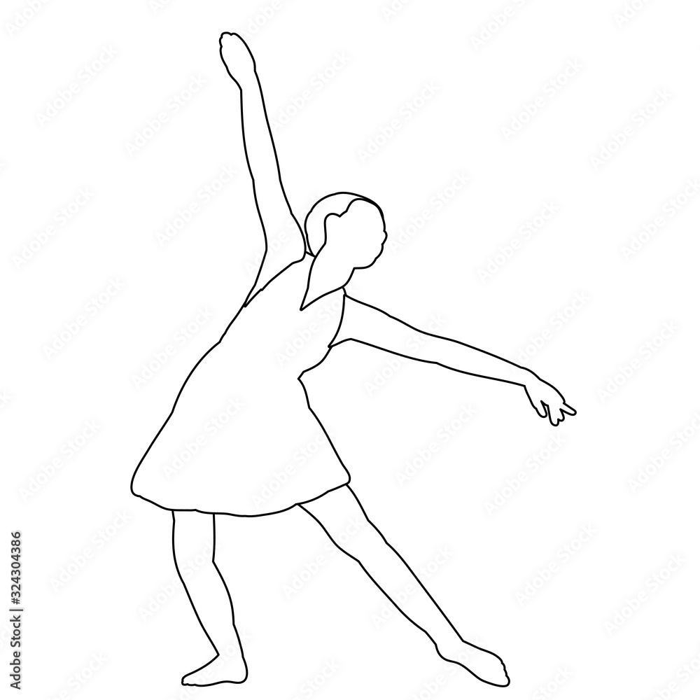 line drawing of a dancing woman on a white background Stock Vector ...