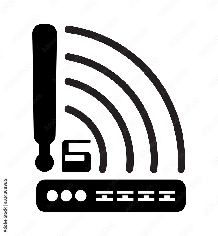 Wi-Fi 6 icon vector. New wireless generation logo. High network ...