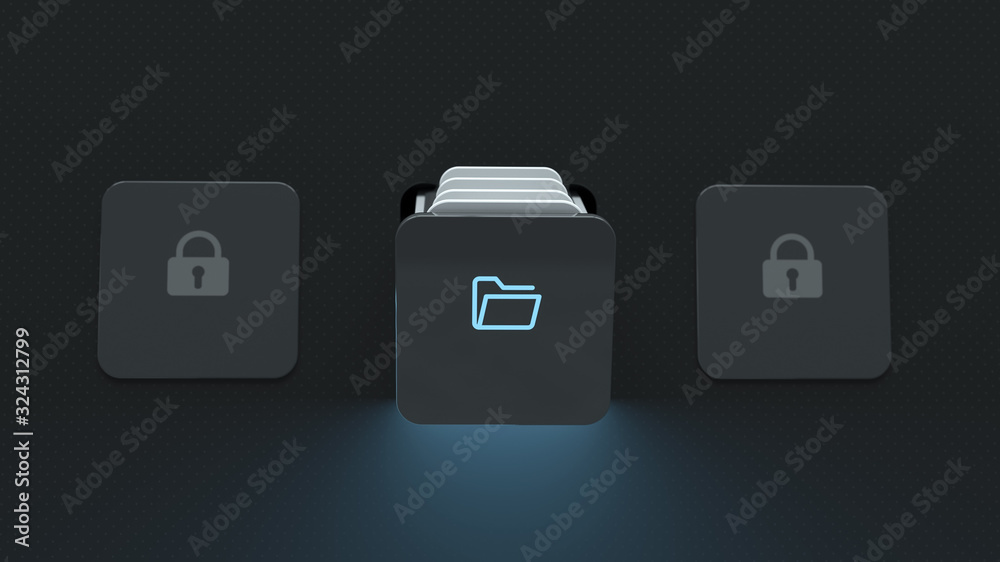 unlocked folder with files in storage Stock Illustration | Adobe Stock