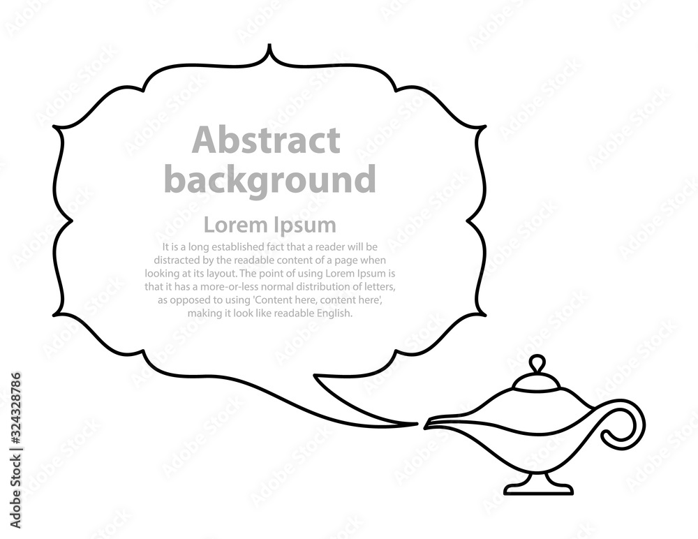 Magic lamp speech bubble smoke vector Aladdin oil lamp silhouette ...