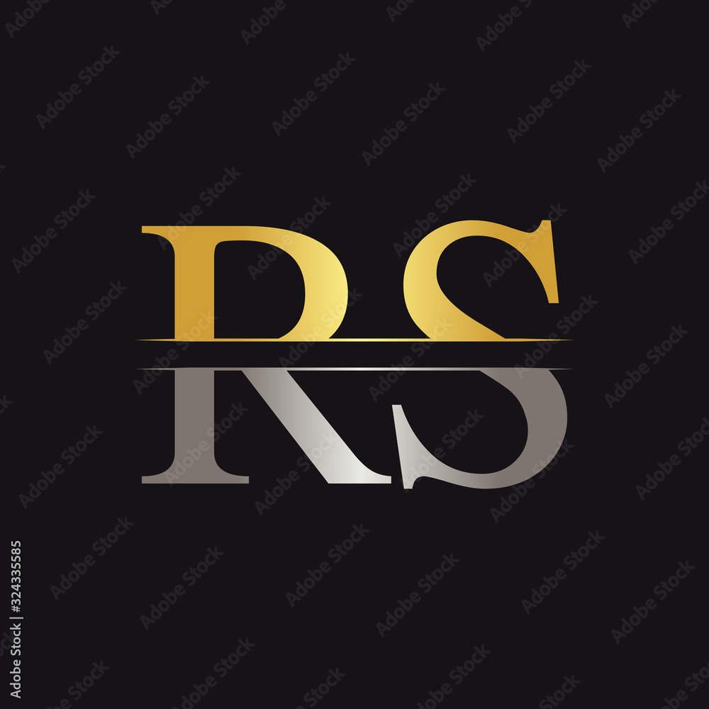 Abstract Letter RS Logo Design Vector Template. Creative Gold and ...