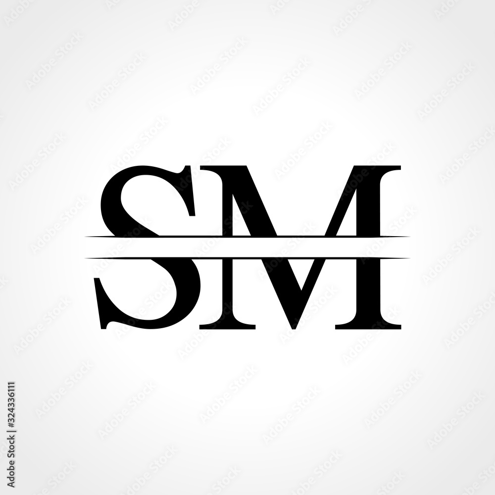 Initial Letter SM Logo Design Vector Template. SM Letter Logo Design ...