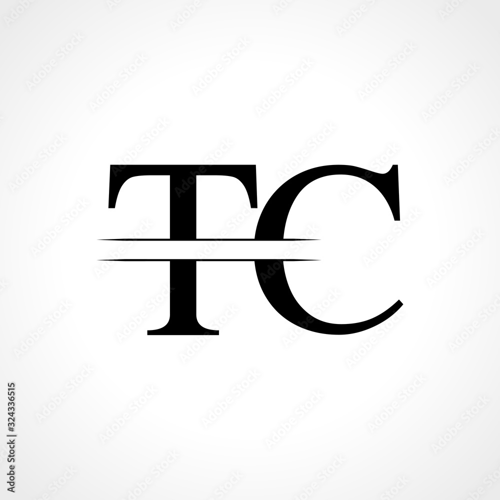 Initial Letter TC Logo Design Vector Template. Linked Typography TC ...