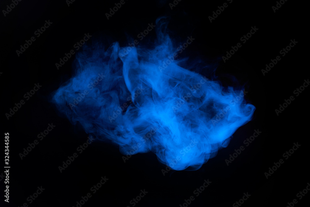 Abstract neon light smoke effect on black background. Smoke cloud ...