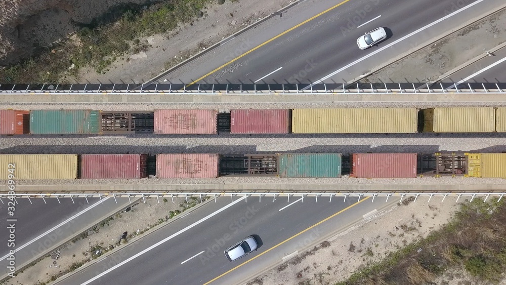 Freight Train: Top Down image fo a Freight trains loaded with ...