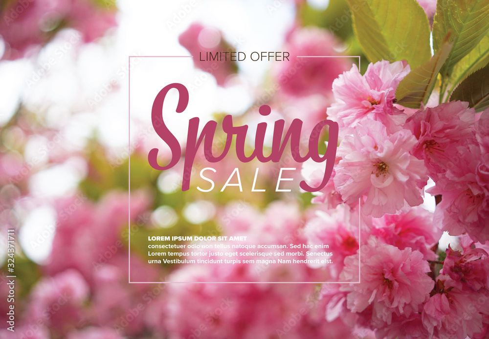 Spring Sale Flyer Layout Stock Template | Adobe Stock