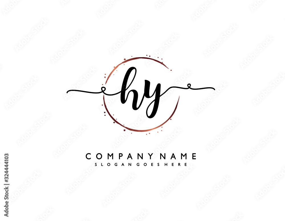 letter HY YH minimalist feminine handwriting logo. vector design of ...