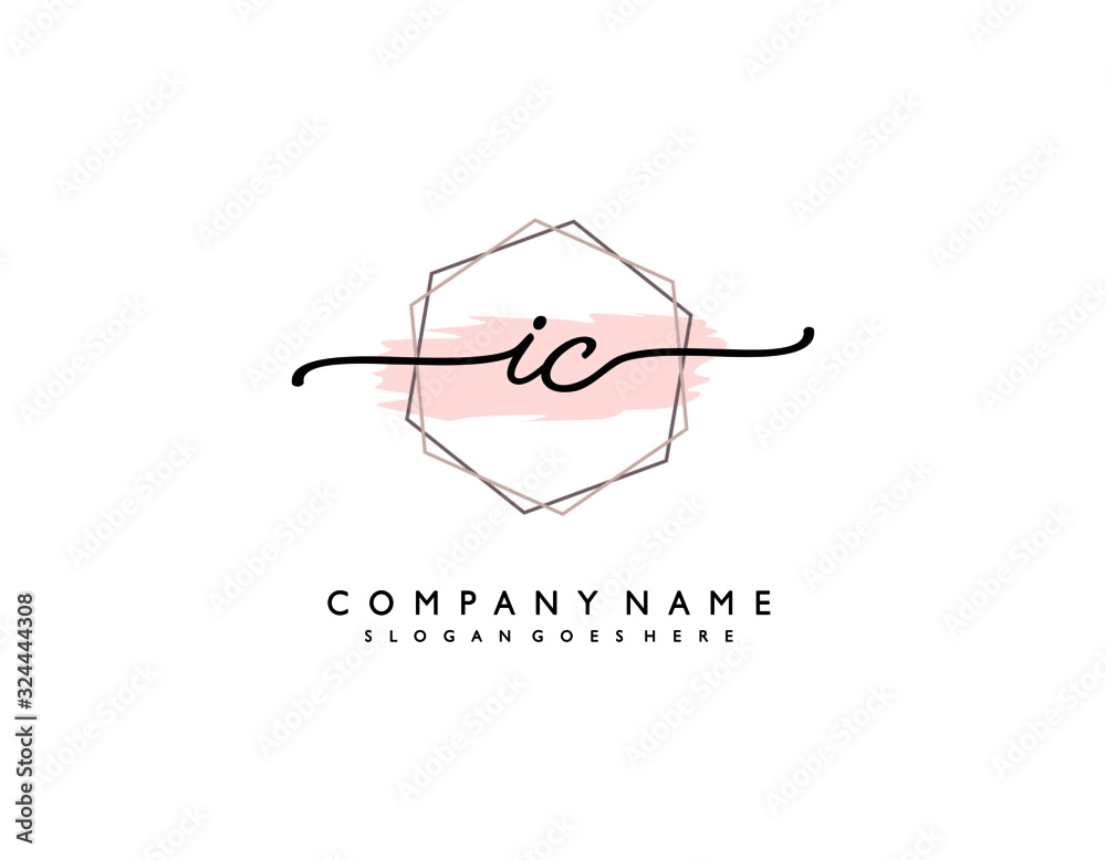 letter IC CI minimalist feminine handwriting logo. vector design of ...