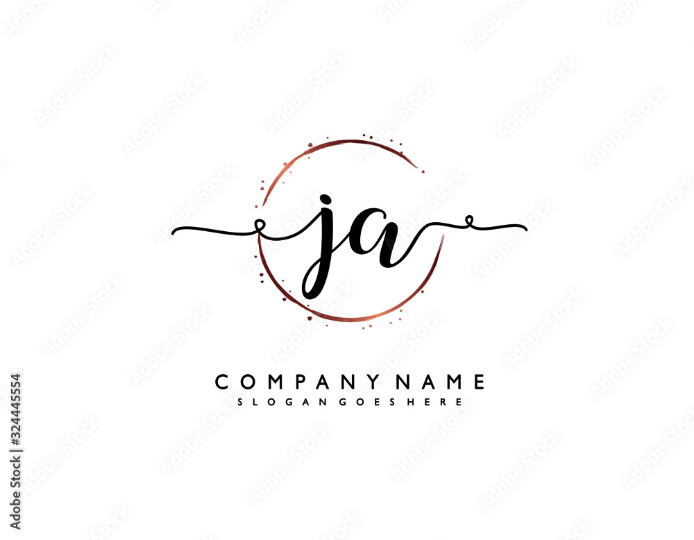 letter JA AJ minimalist feminine handwriting logo. vector design of ...