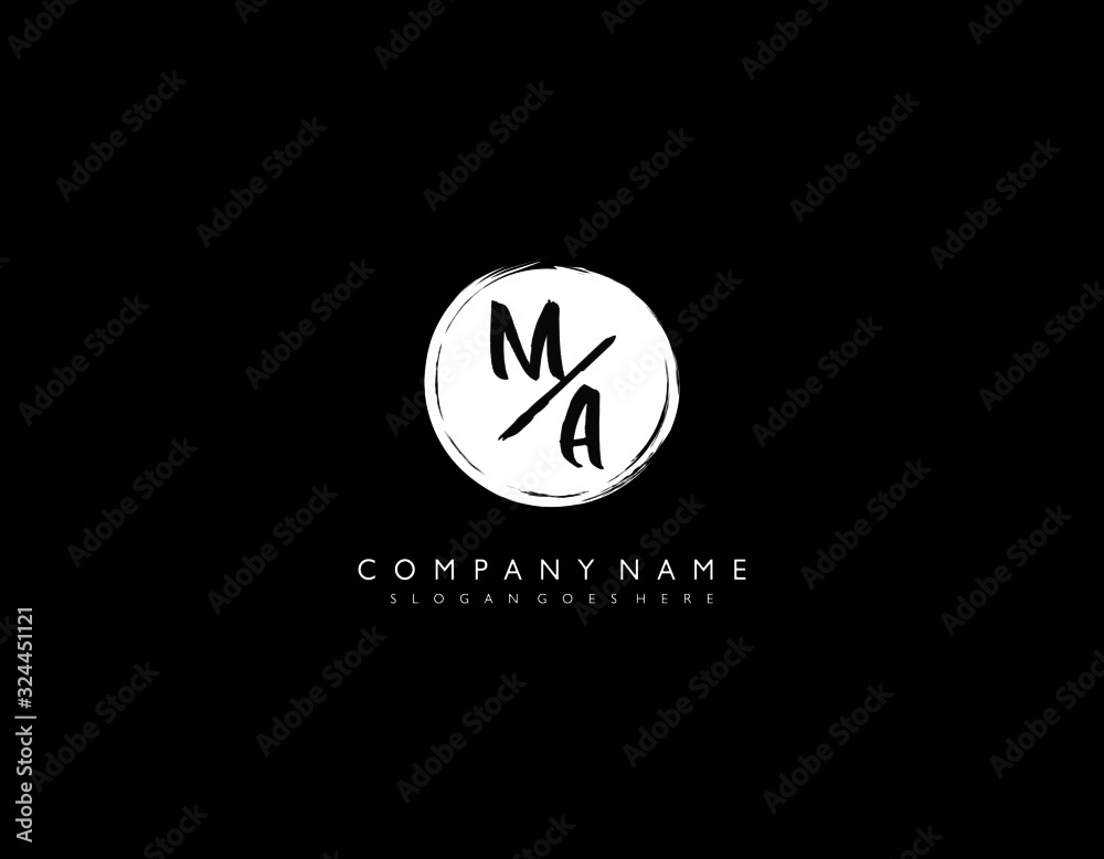 letter MA AM minimalist feminine handwriting logo. vector design of ...