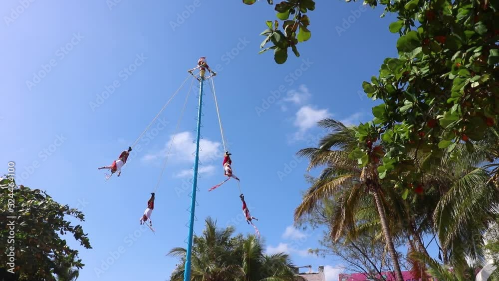 Traditional dance from Guatemala of Los Voladores de papantla, Playa ...