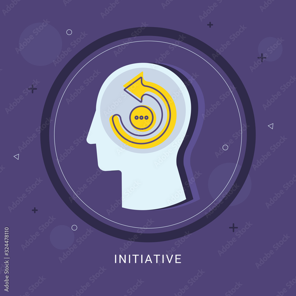 Initiative icon concept with human head Stock Vector | Adobe Stock