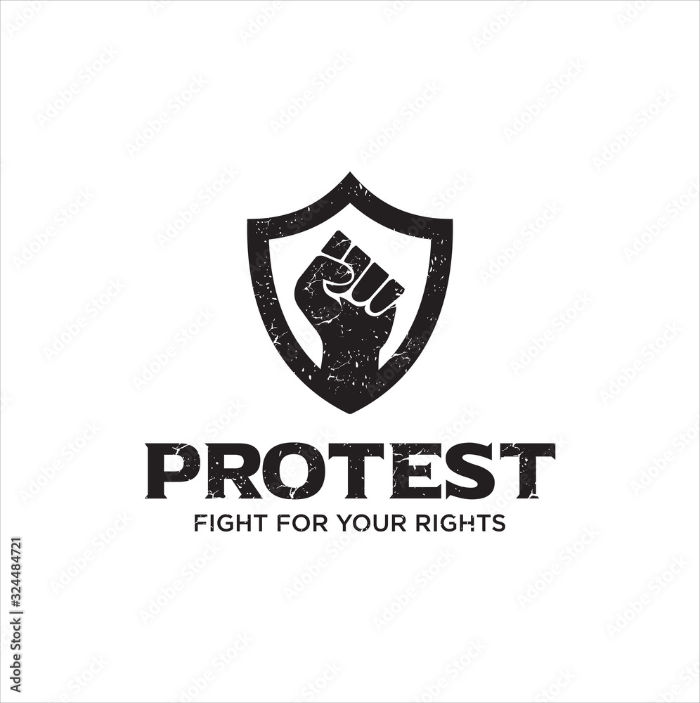 Protest Logo Design Vector Stock . Protest logo . Revolution Raised ...