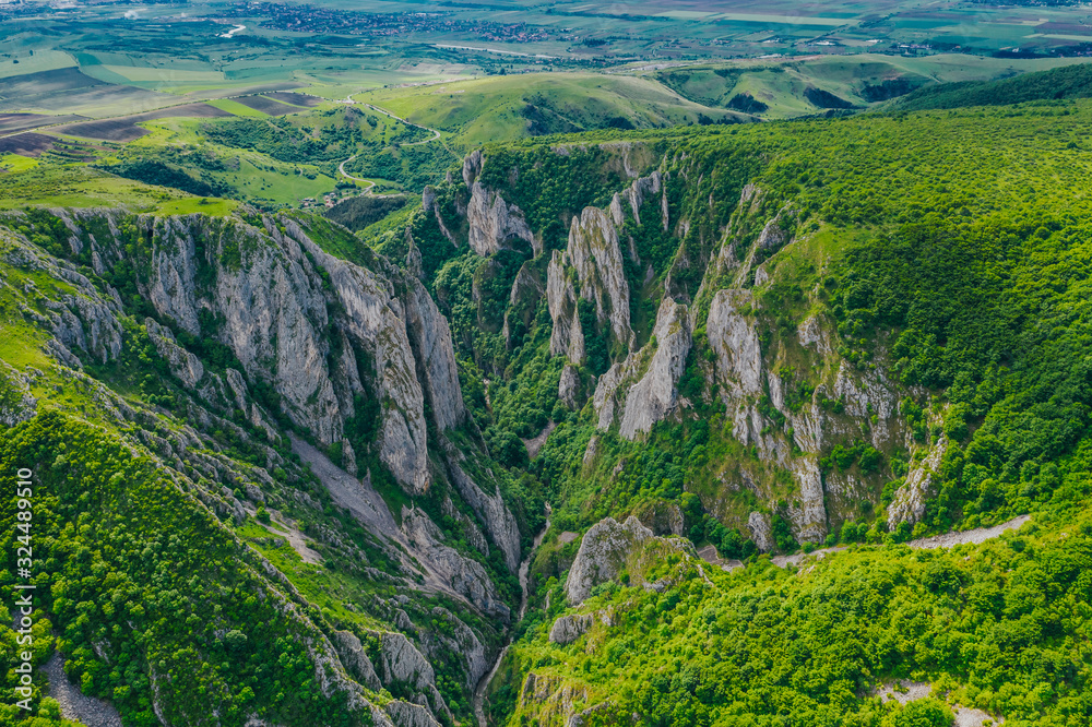 Famous gorge near Turda, in Romania named Cheile Turzii. One of the ...