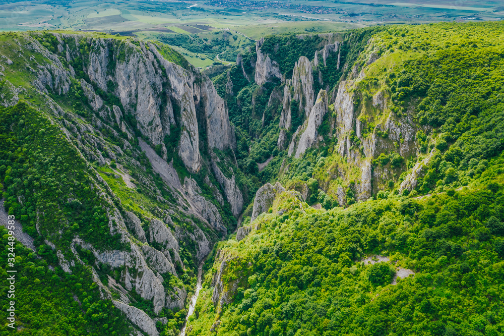 Famous gorge near Turda, in Romania named Cheile Turzii. One of the ...