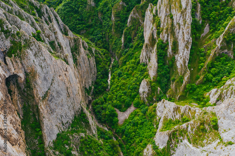 Famous gorge near Turda, in Romania named Cheile Turzii. One of the ...