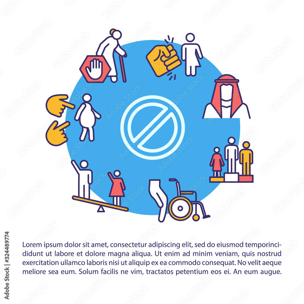 Social and gender inequality concept icon with text. Human rights ...