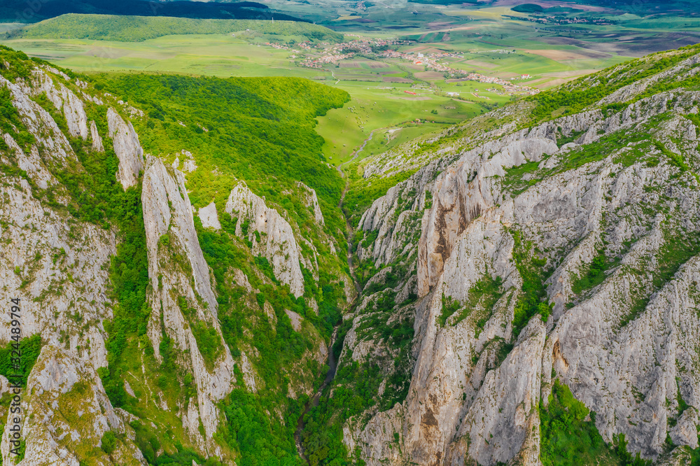 Famous gorge near Turda, in Romania named Cheile Turzii. One of the ...