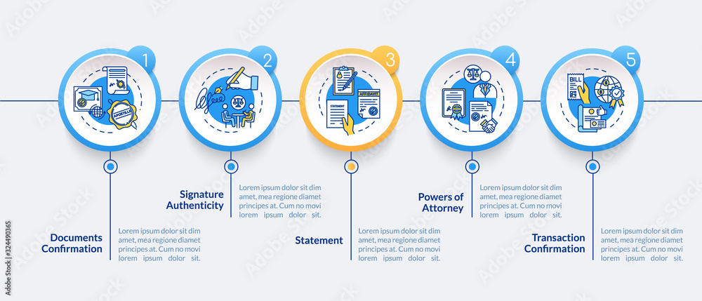 Notarization service vector infographic template. Legalization ...