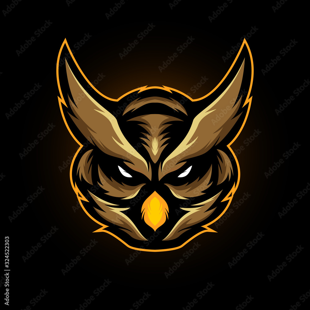 owl vector mascot logo , owl e sports logo design Stock Vector | Adobe ...