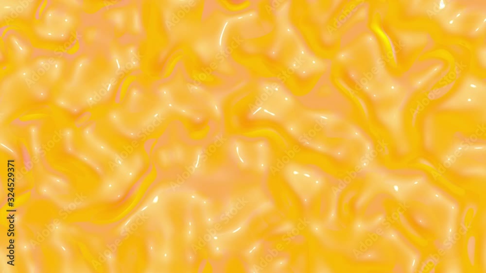 Yellow abstract animated background. smooth yellow wave surface. 3d ...