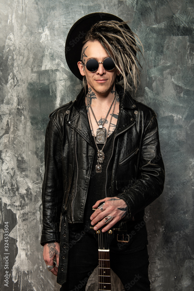 stylish punk man Stock Photo | Adobe Stock