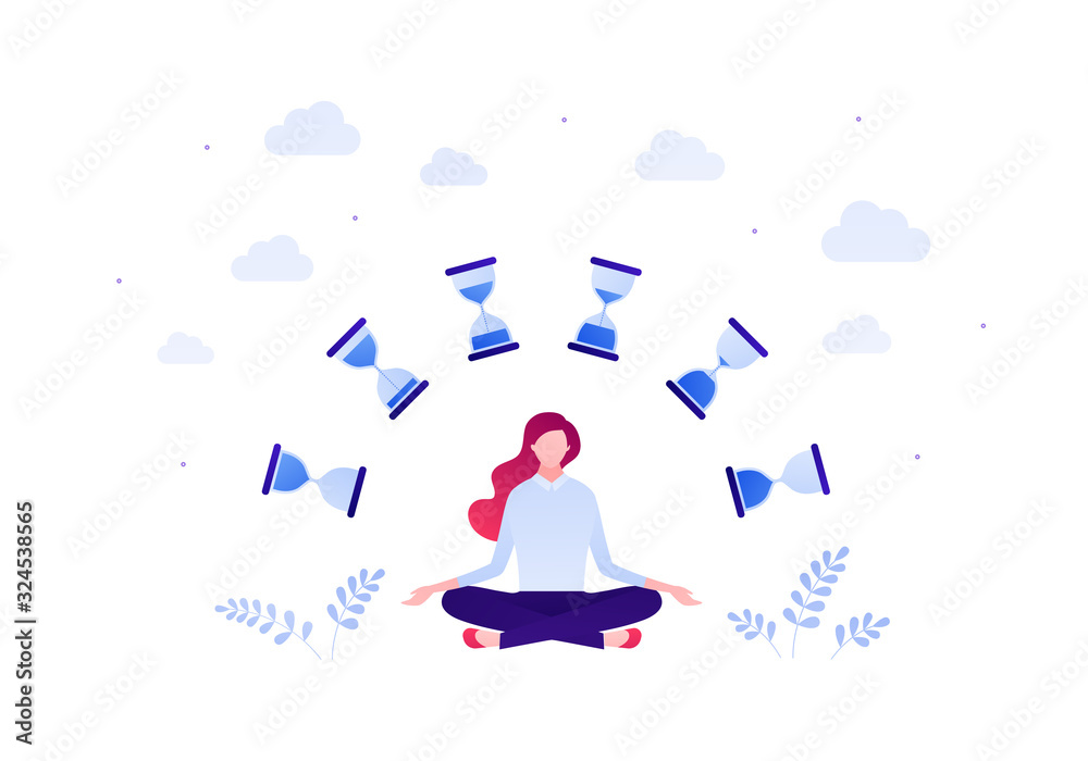 Business time management and work life balance concept. Vector flat ...
