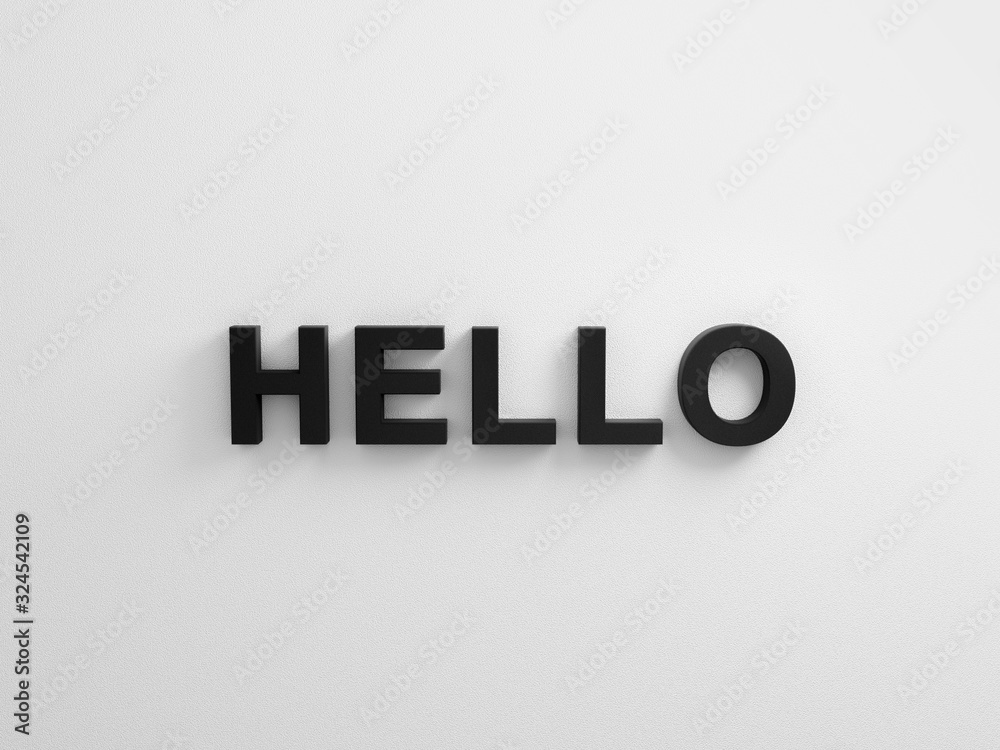 Hello icon isolated on white background. Abstract modern alphabet 3d ...