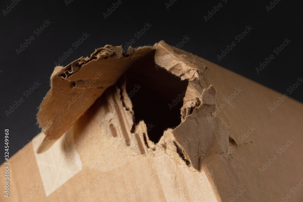 Torn cardboard box Stock Photo | Adobe Stock