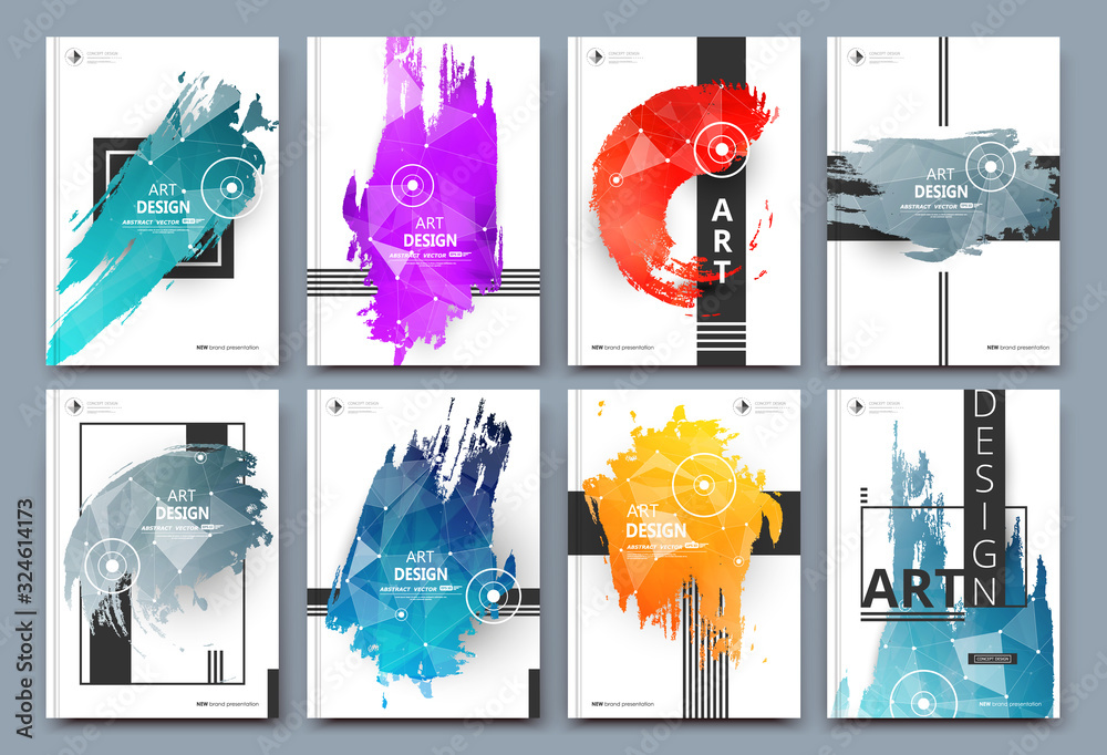 Abstract composition. Text frame surface. Green, yellow, blue, orange ...