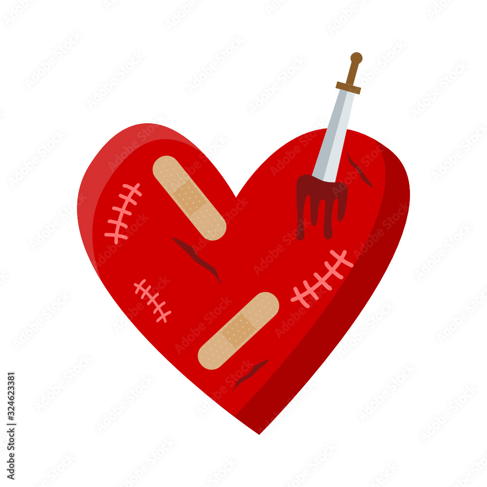 Red Hearts With Scars