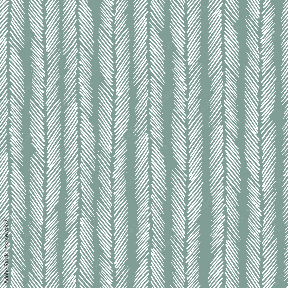 Vector weaving seamless pattern. Hand drawn woven texture on sage green ...