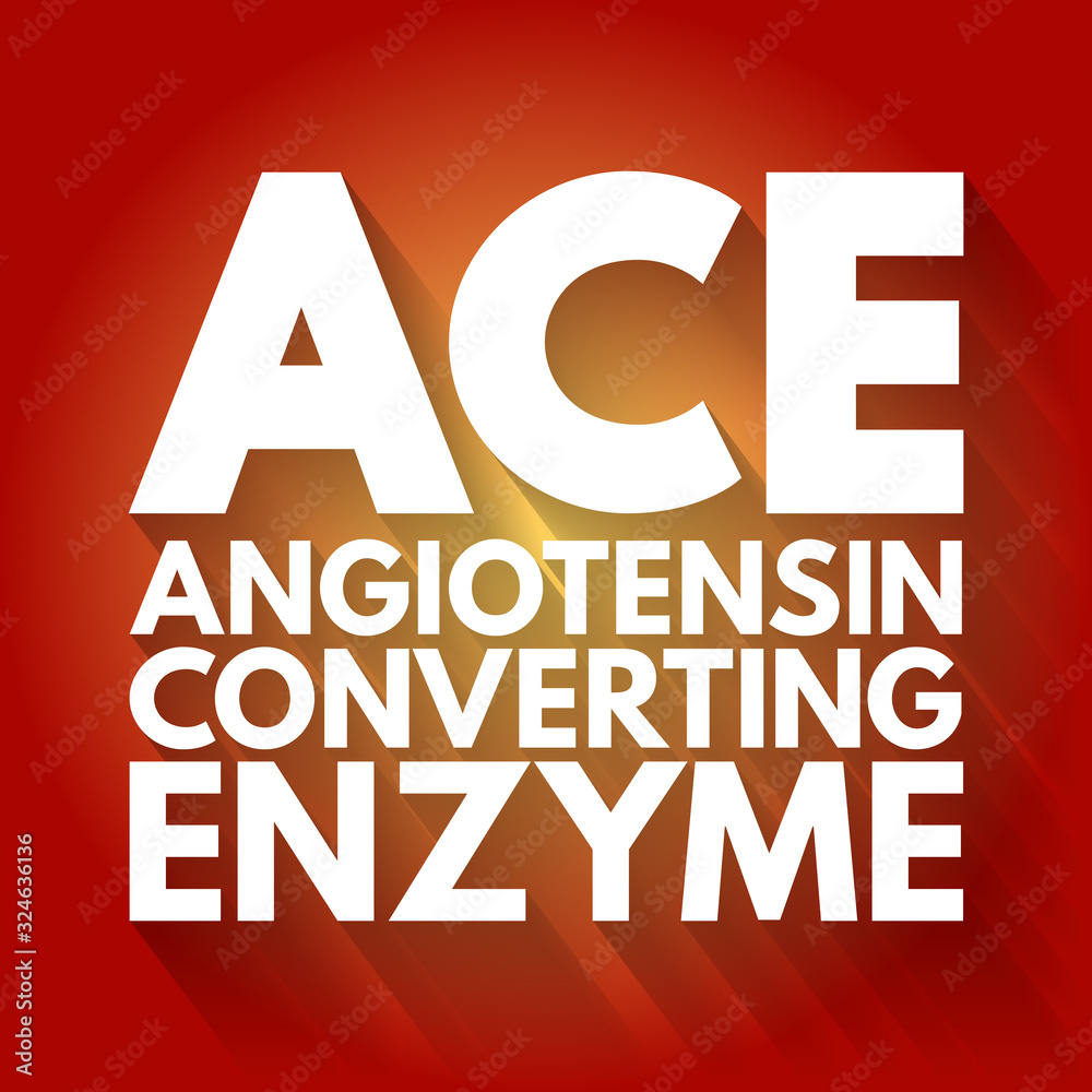 ACE - Angiotensin Converting Enzyme acronym, medical concept background ...