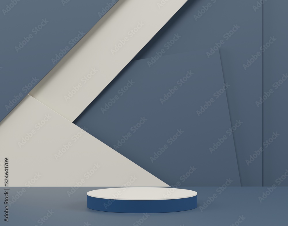 Glossy luxury podium for your design. Classic blue color of the year ...